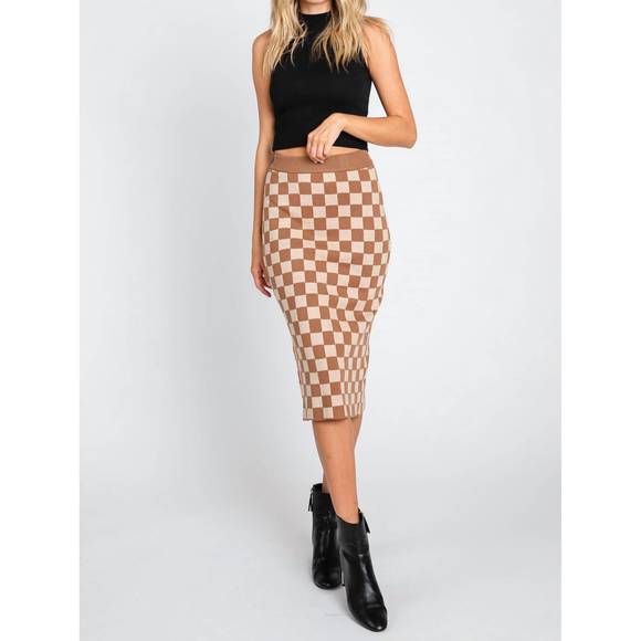 Polagram | Skirts | New Polagram Start Your Engines Checkered Midi ...